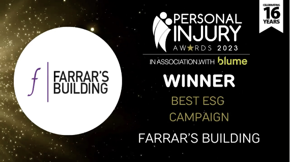 PI Award Winners 2023 - Best ESG Campaign - Farrar's Building Barristers Chambers